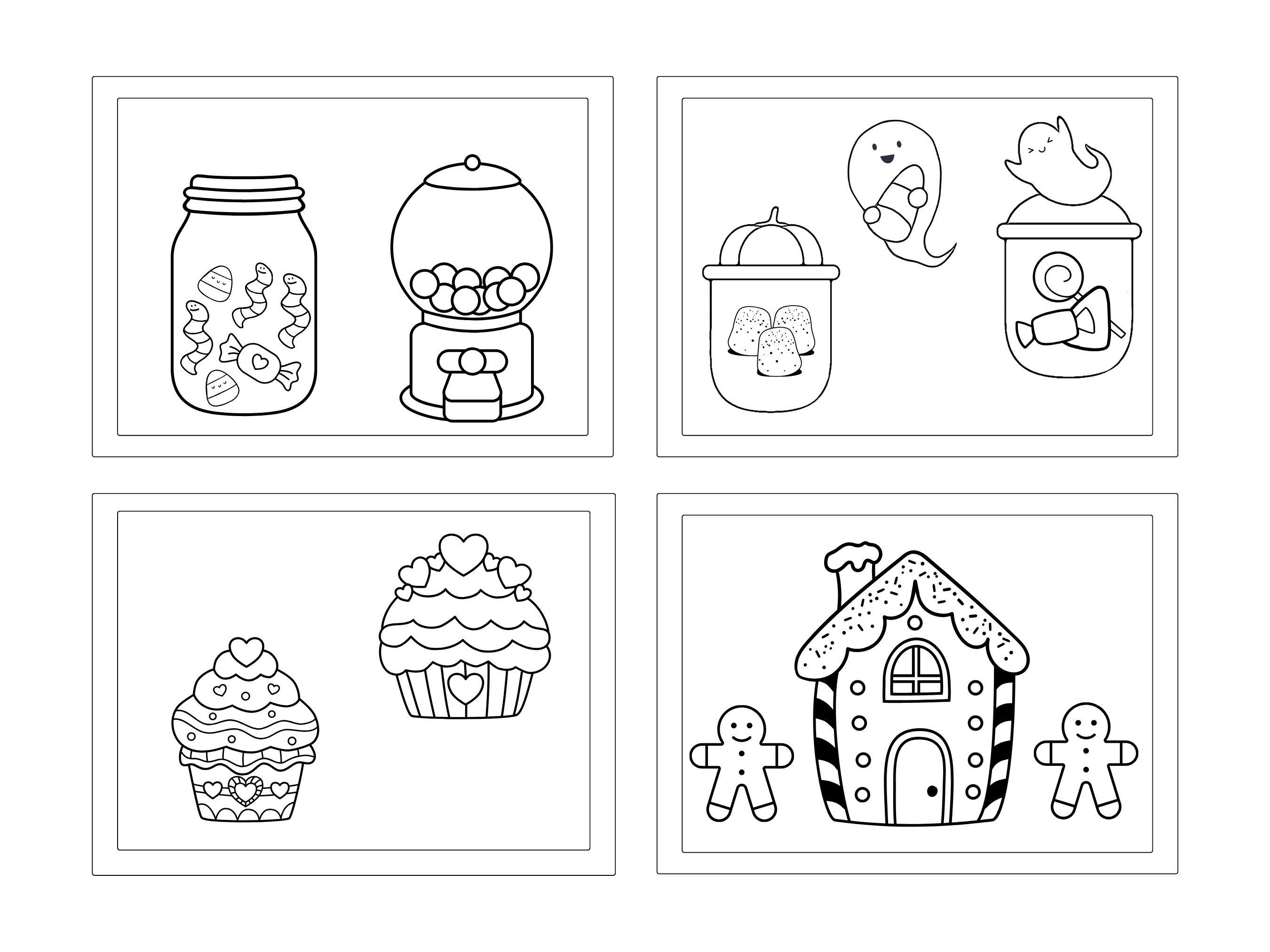 Cute Candy Coloring Pages, Colouring Sheets, 12 Printable Color Pages ...
