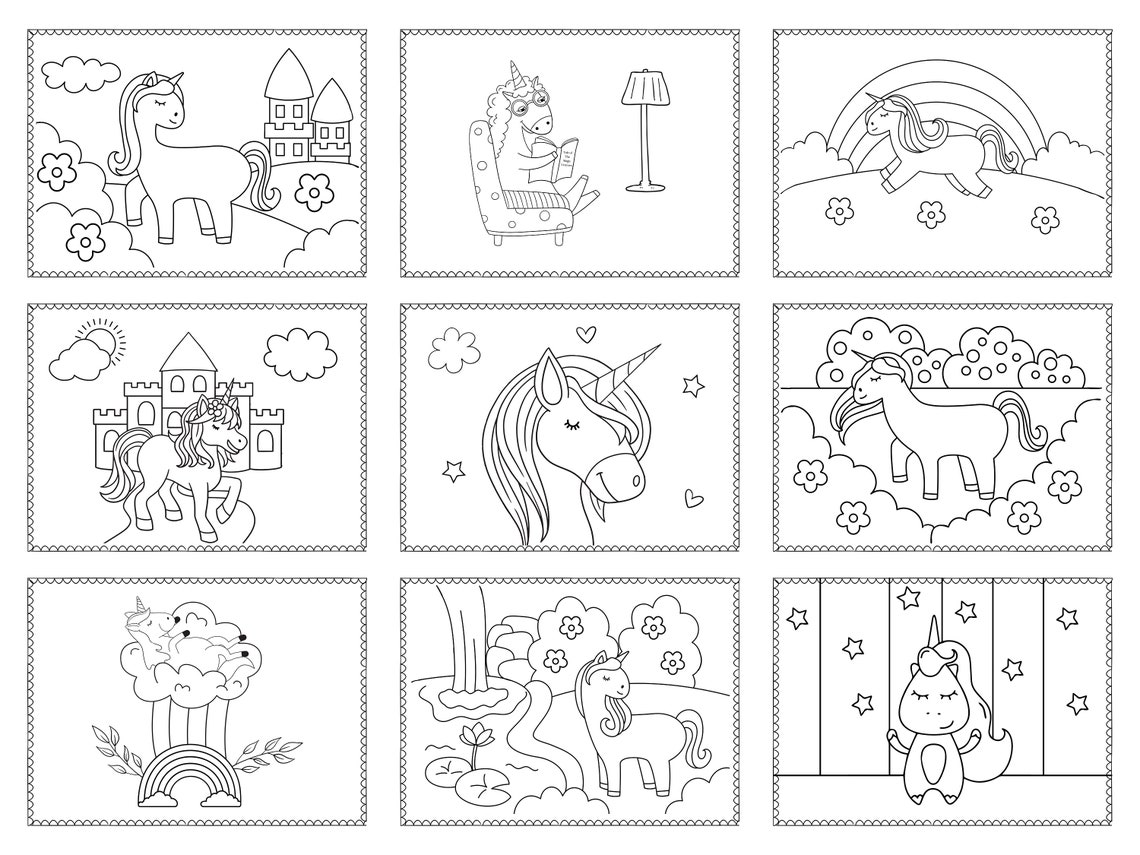 Unicorn Coloring Pages for Girls, 18 Printable Colouring Sheets for ...