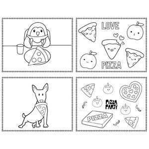 Pizza Coloring Pages for Girls and Boys 12 Cute Food - Etsy