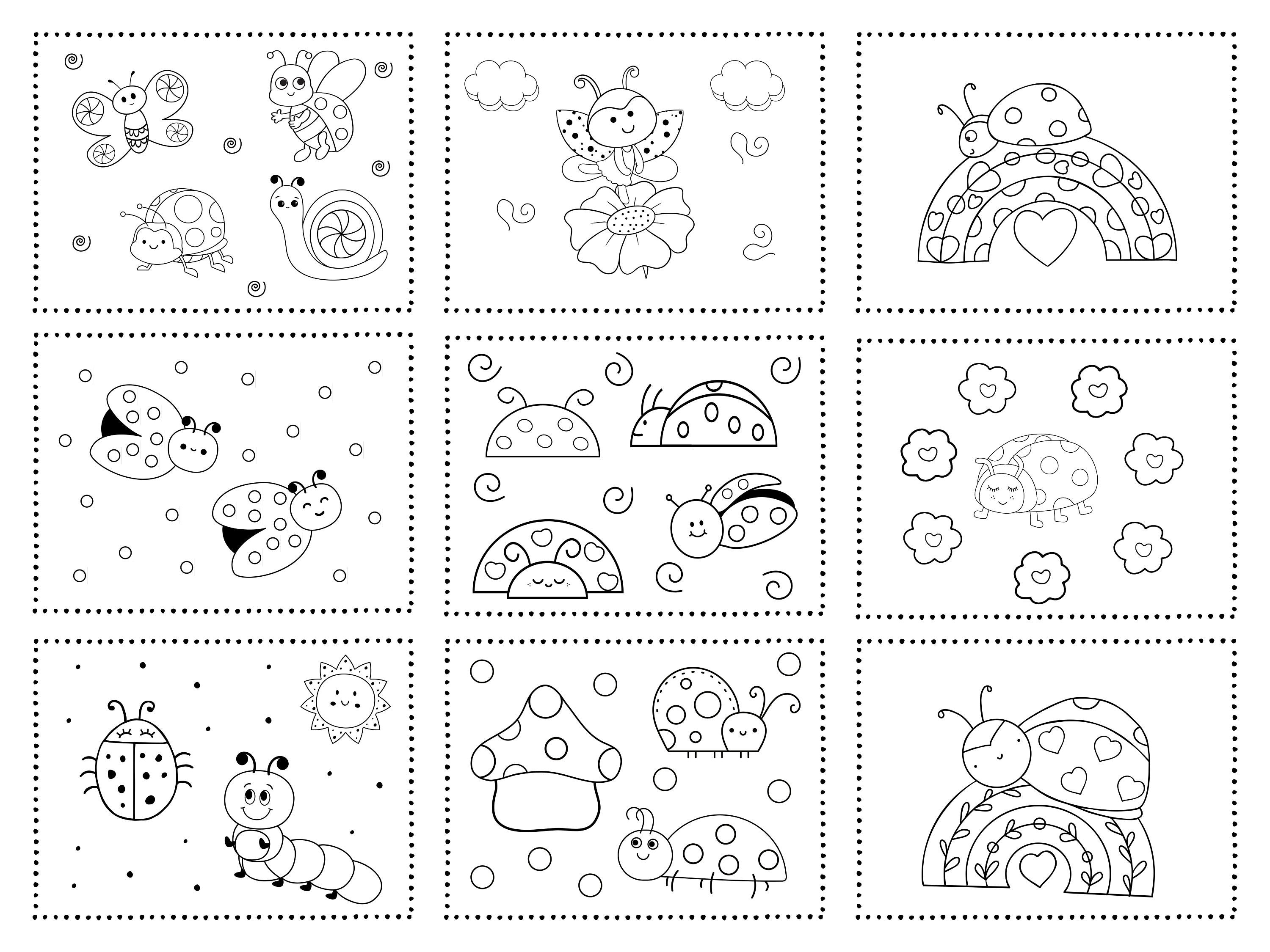 Ladybug Coloring Pages for Girls and Boys, 18 Printable Color Pages for ...