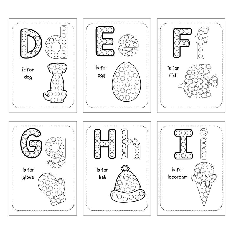 Dot Marker Coloring Sheets, Alphabet, Numbers, & Shapes Dot Marker ...