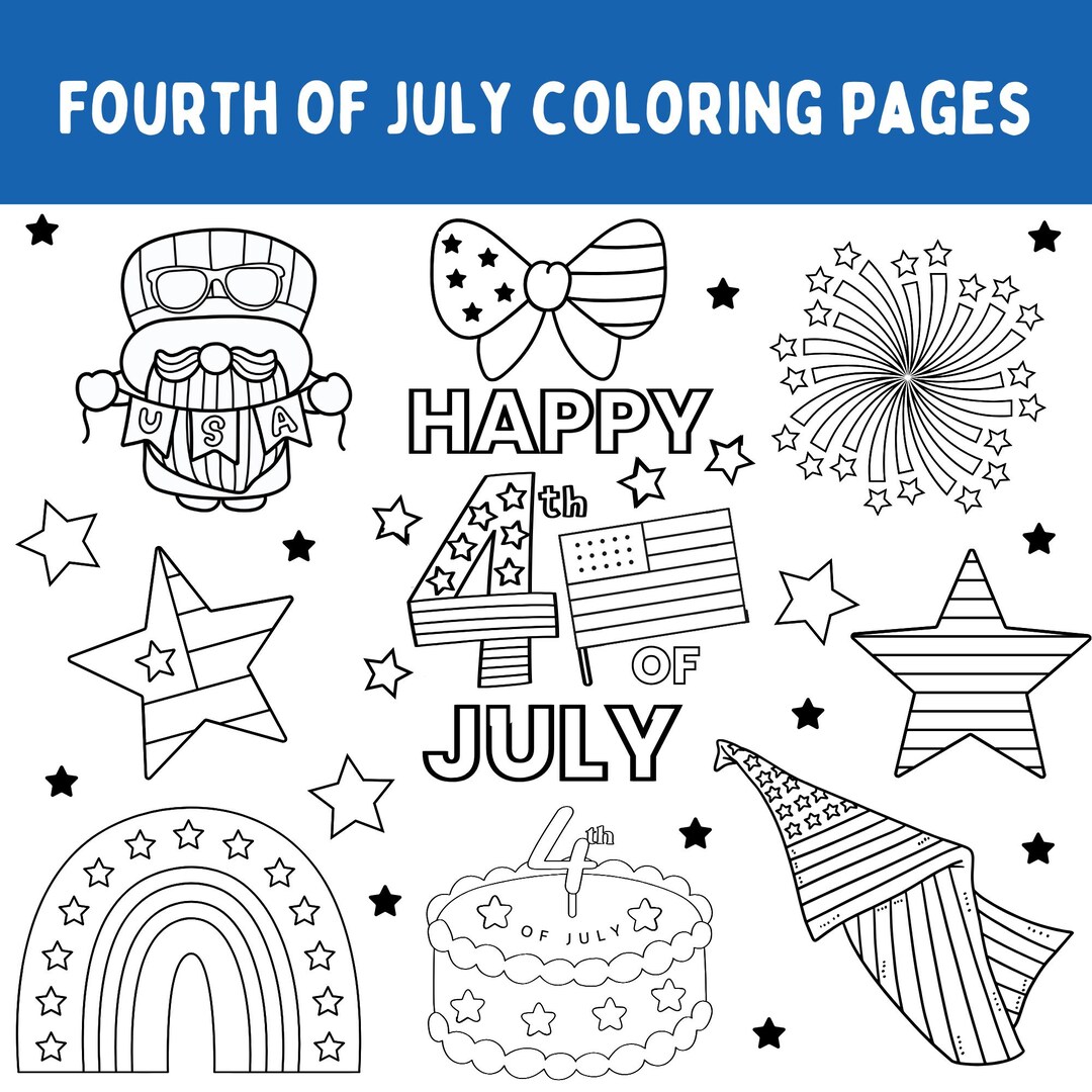 Fourth of July Coloring Pages: 20 USA Activity Sheets (digital Download ...