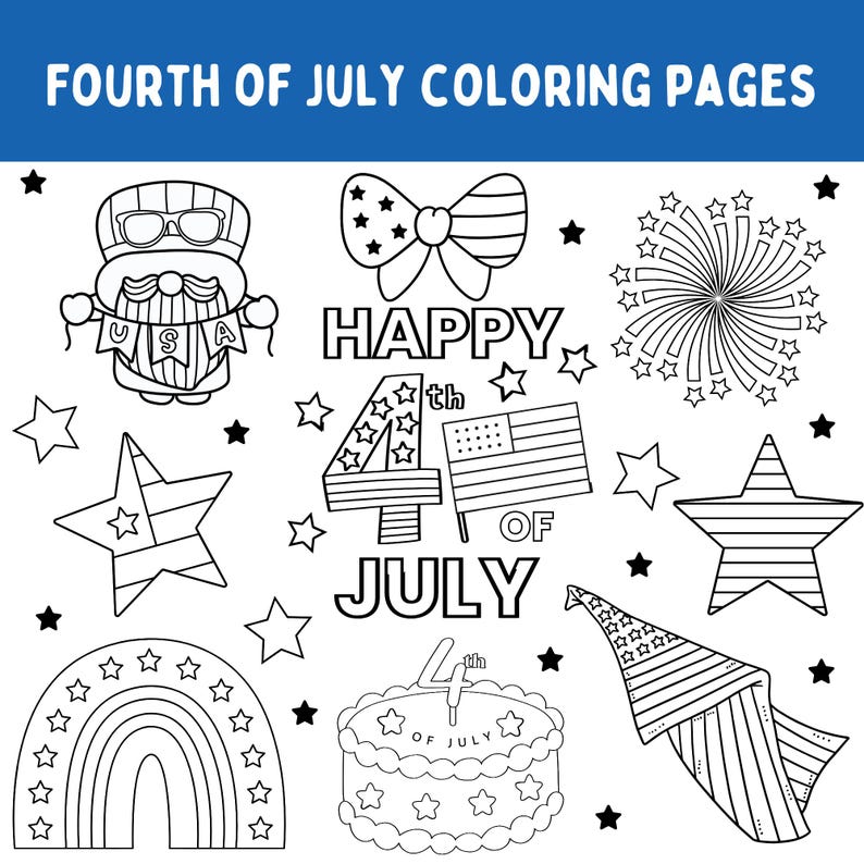 Fourth of July Coloring Pages: 20 USA Activity Sheets (digital Download ...