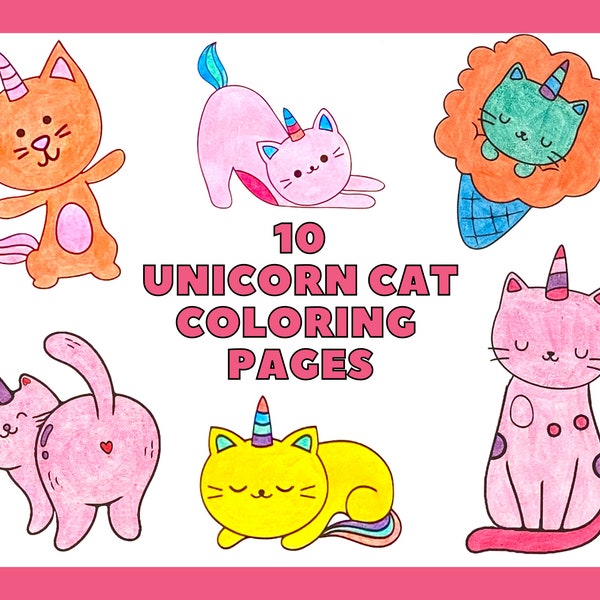 Cat Coloring Page - Etsy