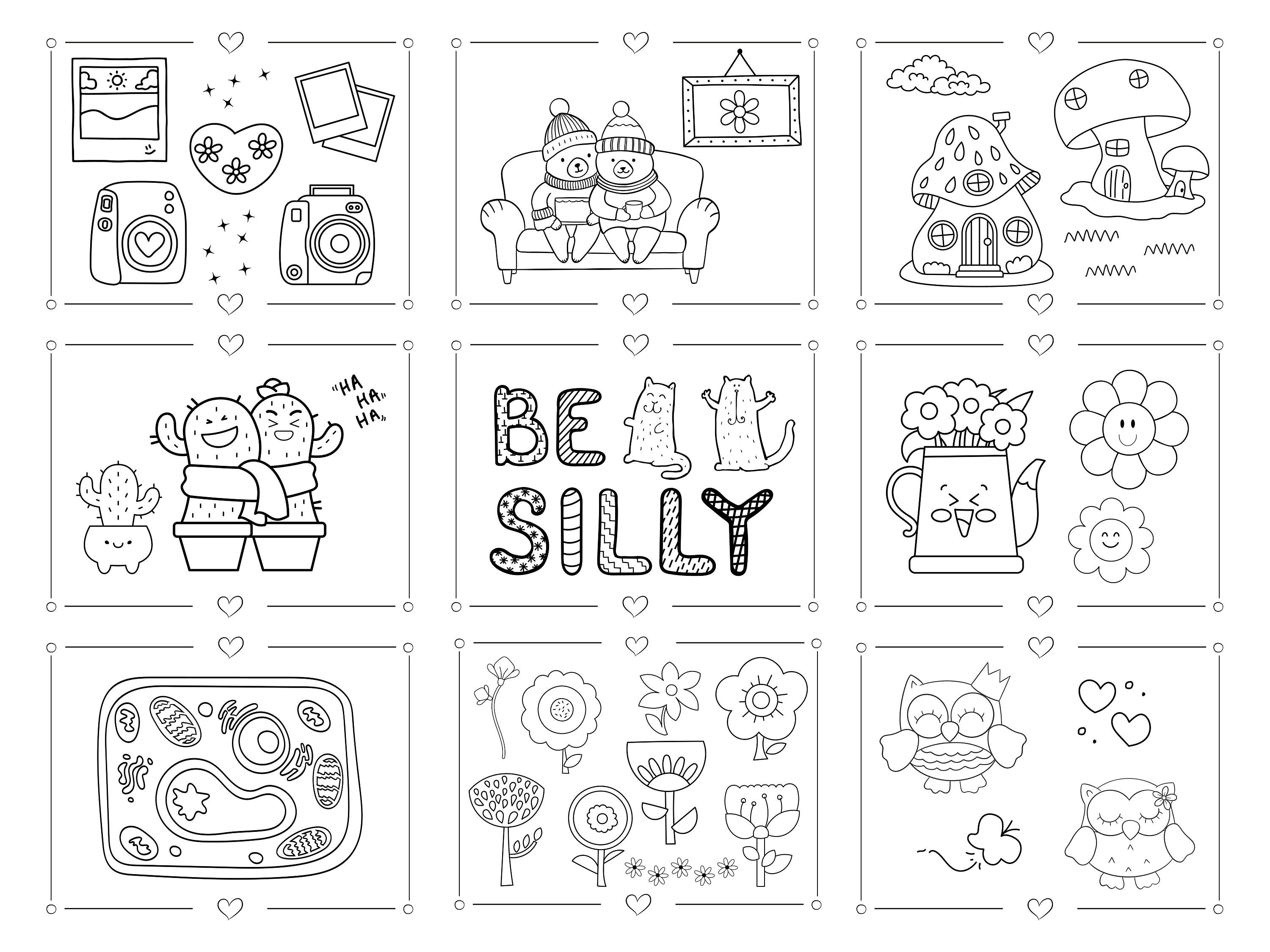 Cute Coloring Pages for Kids, 18 Printable Color Pages, Easy Coloring ...