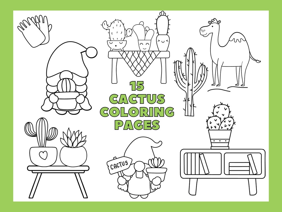 Cactus Coloring Pages for Girls and Boys 15 Printable Color - Etsy