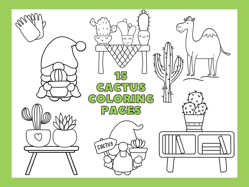 Cactus Coloring Pages for Girls and Boys 15 Printable Color - Etsy
