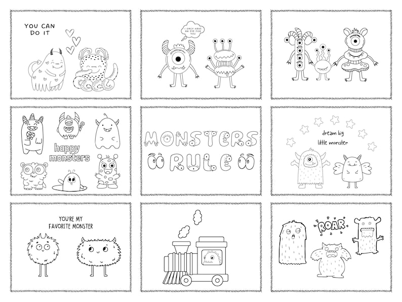 Cute Monster Coloring Pages, 18 Printable Color Pages for Girls and ...