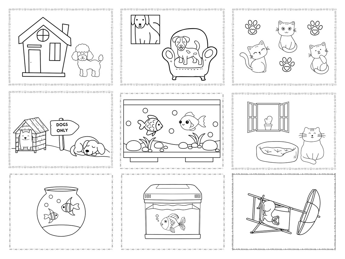Cute Pets Coloring Pages, 18 Colouring Sheets, Printable Color Pages ...