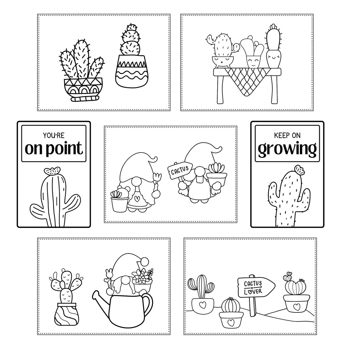 Cactus Coloring Pages for Girls and Boys, 15 Printable Color Pages ...