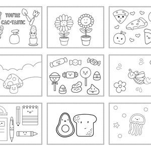 Kawaii Coloring Pages, 24 Cute Printable Sheets, Color Pages for Girls ...