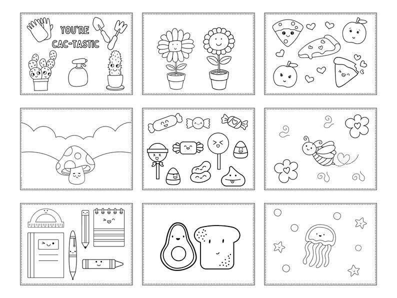 Kawaii Coloring Pages, 24 Cute Printable Sheets, Color Pages for Girls ...