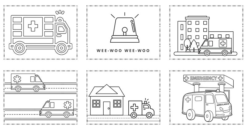 Ambulance Coloring Pages for Girls and Boys to Learn the Importance of ...