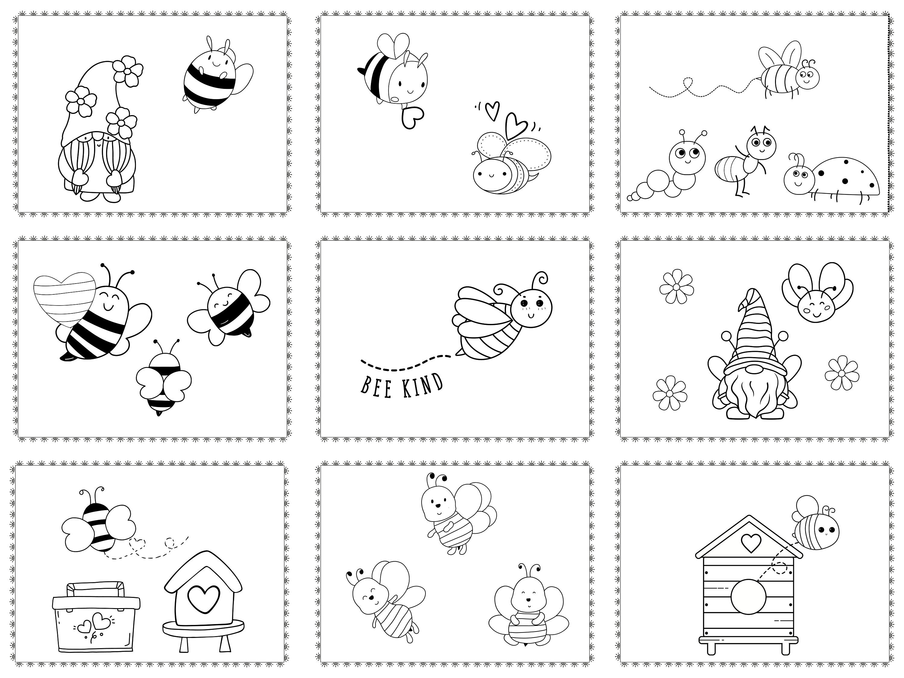 Bumble Bees Coloring Pages, 18 Spring Color Sheets, Cute Printables ...