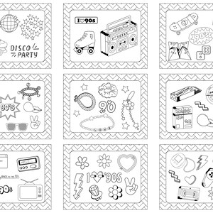 90s Retro Coloring Pages: Funny Doodle Art (PDF Download) - Etsy