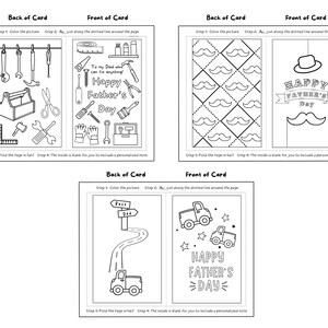 Printable Father's Day Coloring Cards: 6 DIY Gifts for Dad (instant ...
