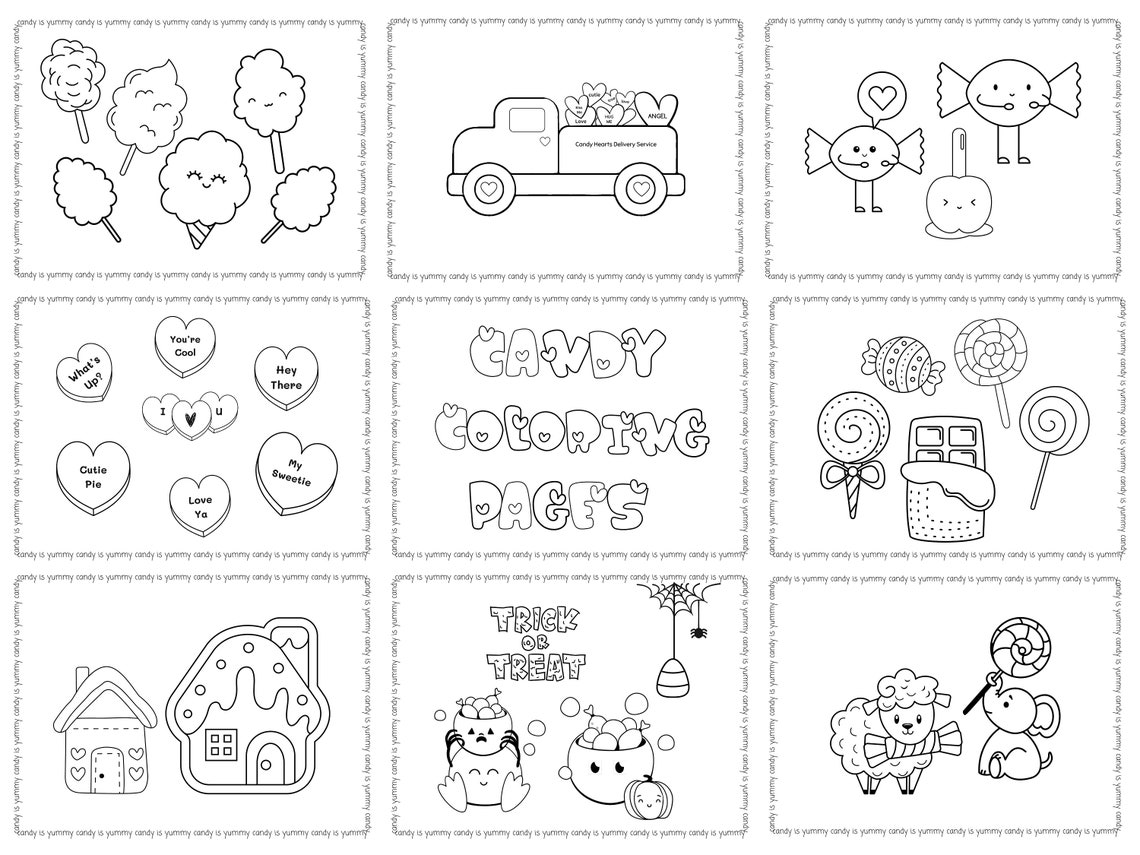 Cute Candy Coloring Pages, Colouring Sheets, 18 Printable Color Pages ...