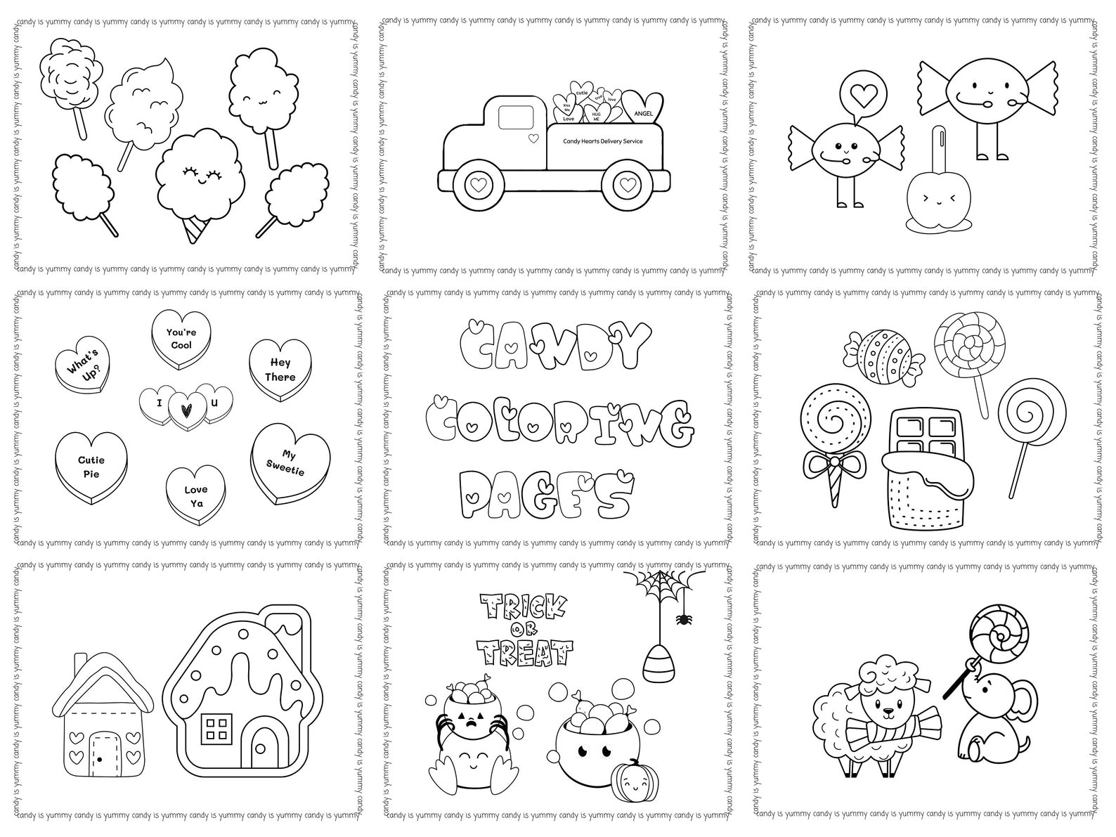 Cute Candy Coloring Pages, Colouring Sheets, 18 Printable Color Pages ...