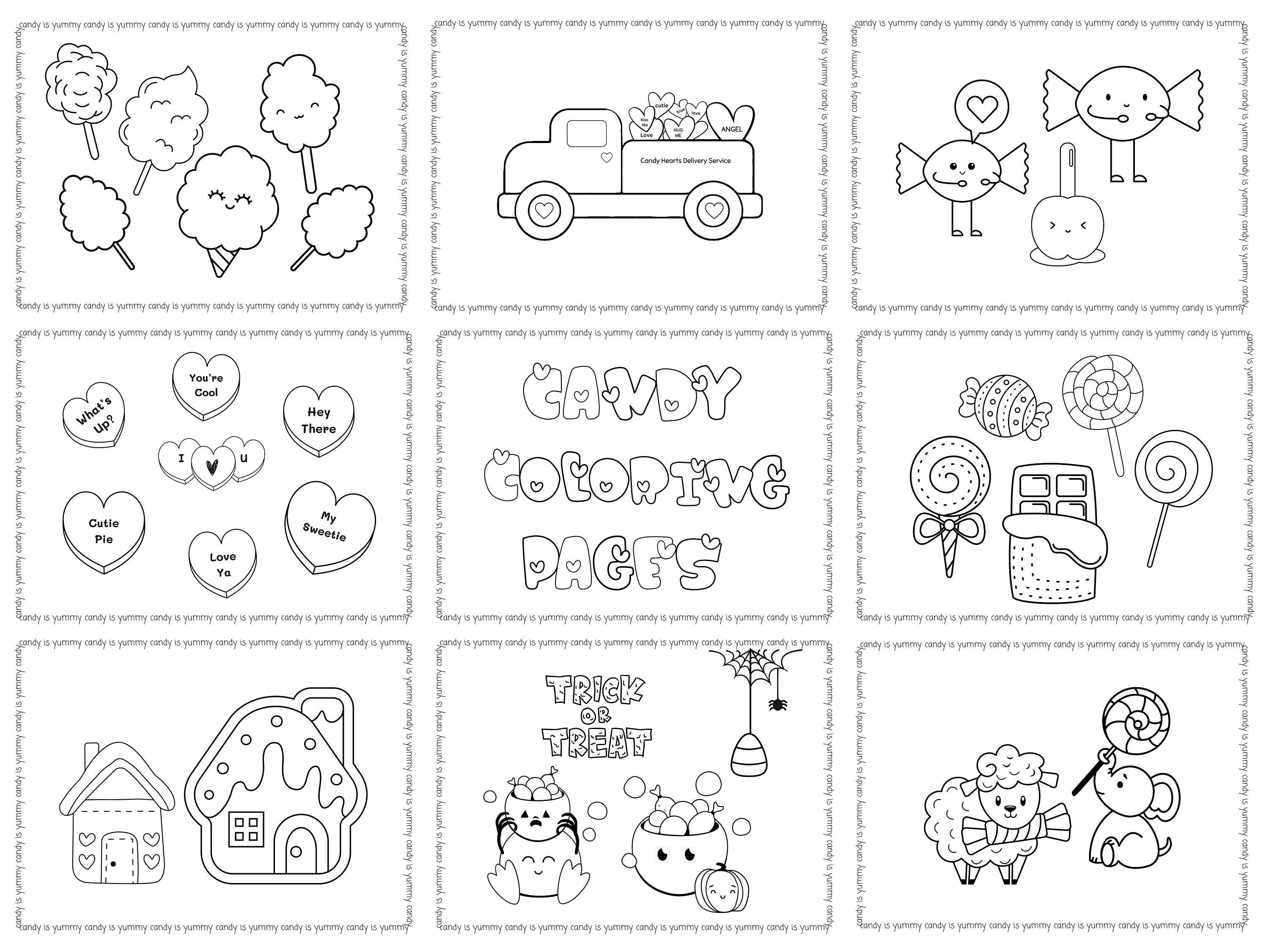 Cute Candy Coloring Pages, Colouring Sheets, 18 Printable Color Pages ...