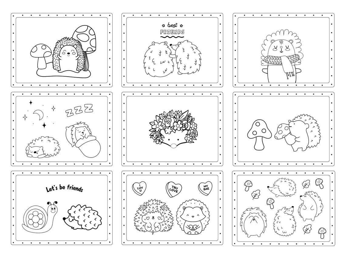 Hedgehog Coloring Pages for Boys and Girls, 18 Cute Colouring Sheets ...