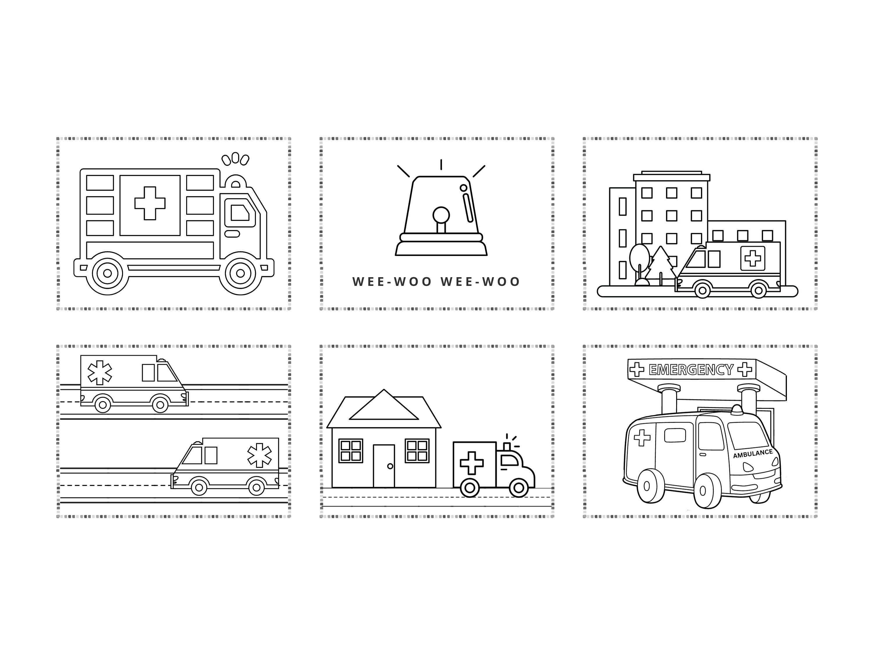 Ambulance Coloring Pages for Girls and Boys to Learn the Importance of ...