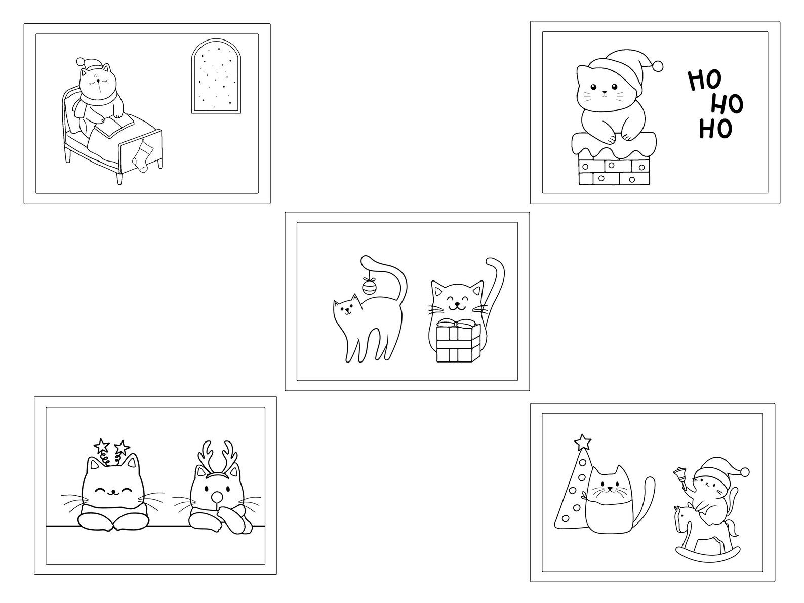 Christmas Cats Coloring Pages for Girls and Boys 15 Printable - Etsy