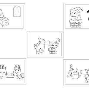 Christmas Cats Coloring Pages for Girls and Boys 15 Printable - Etsy