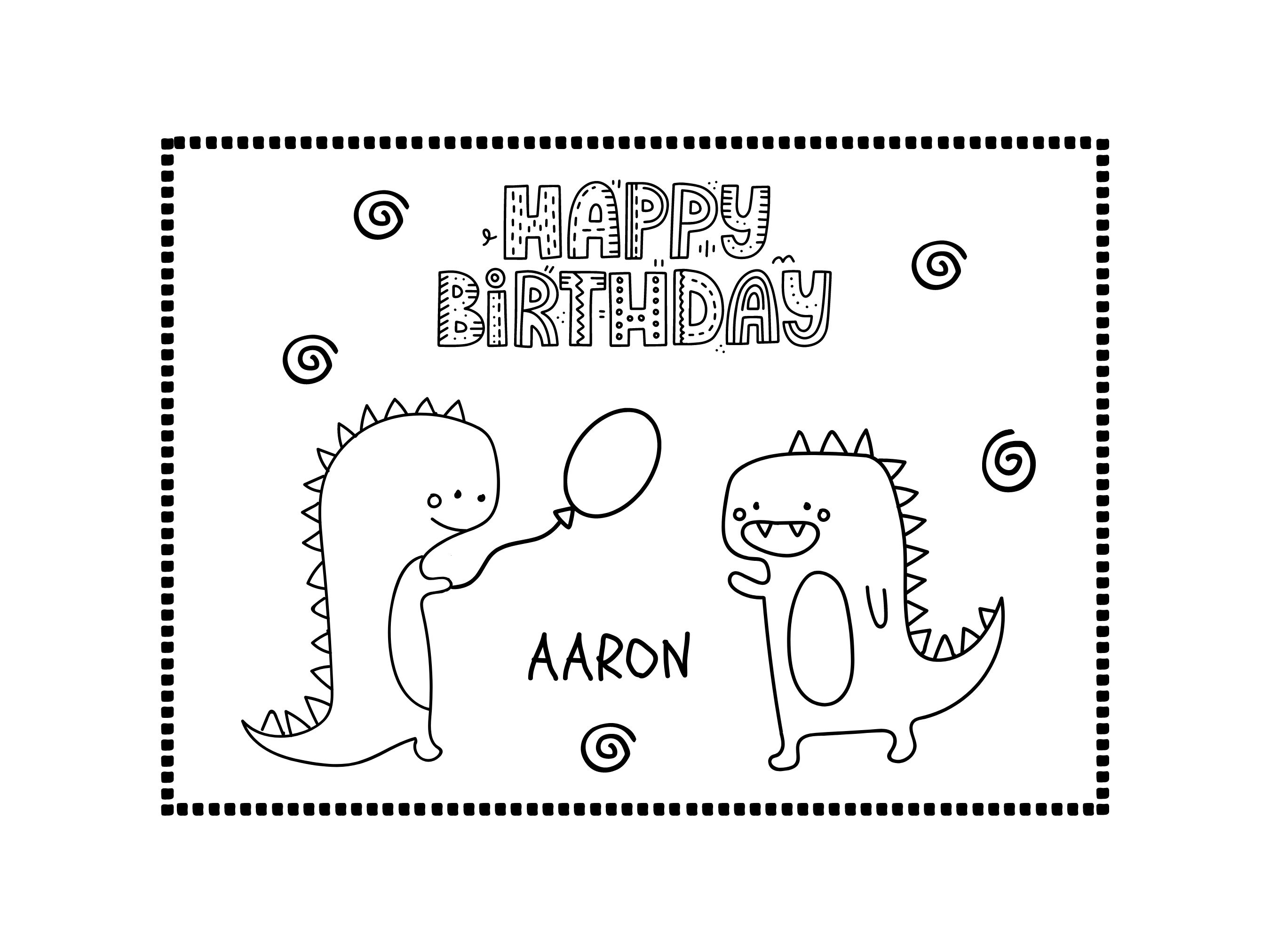 Personalized Dinosaur Coloring Pages for Dinosaur-themed - Etsy