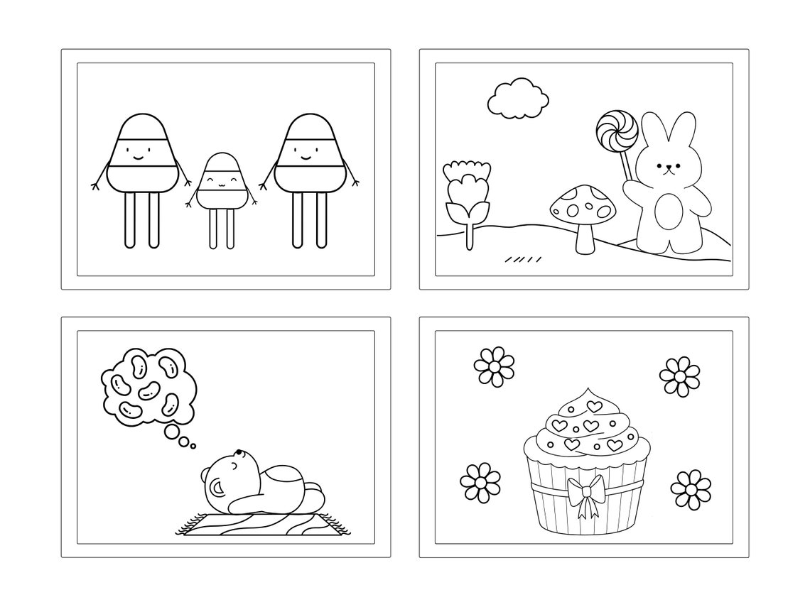 Cute Candy Coloring Pages, Colouring Sheets, 12 Printable Color Pages ...