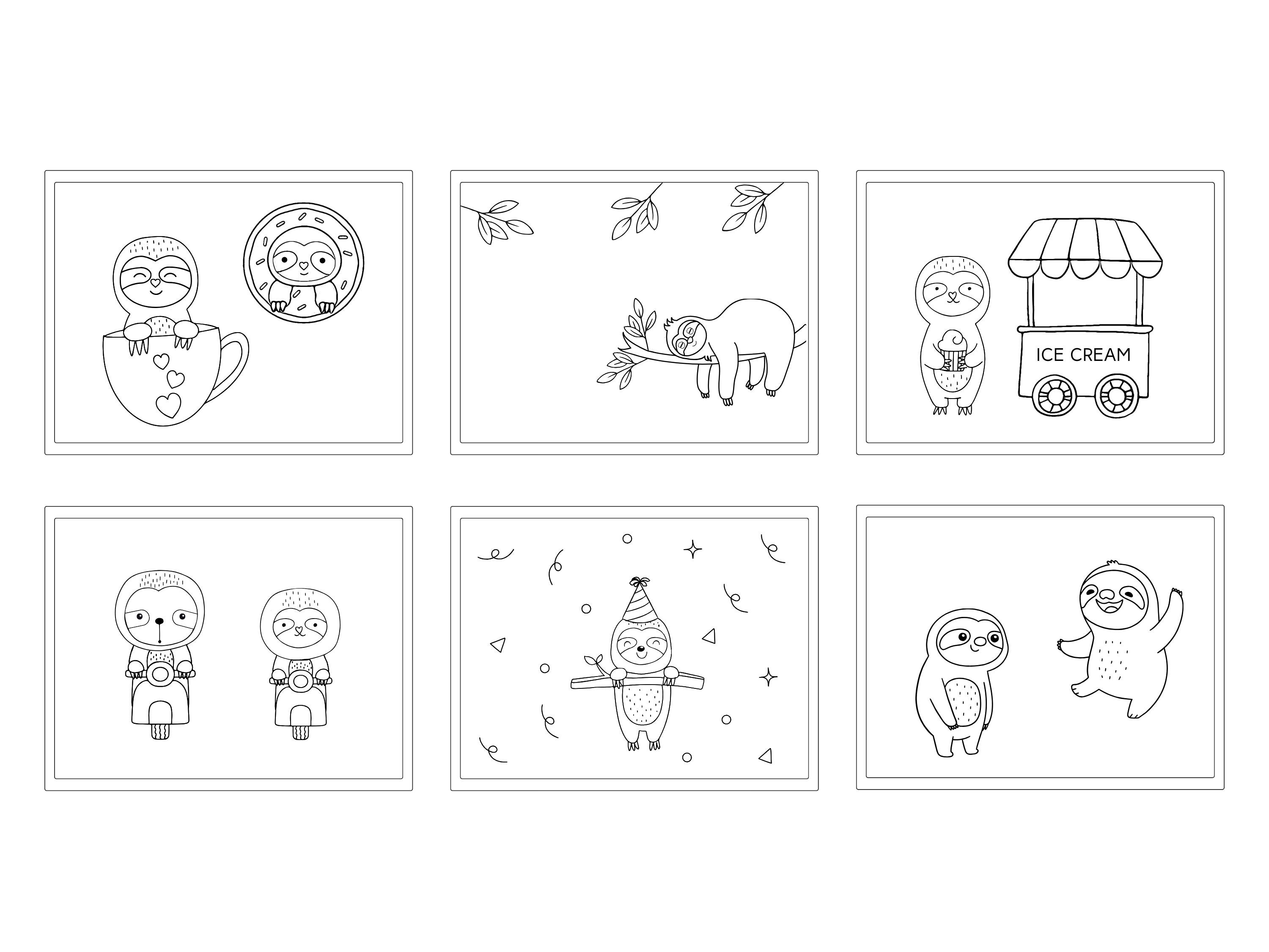 Sloth Coloring Pages for Girls and Boys 18 Cute Printable - Etsy