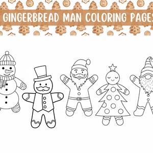 Gingerbread Man Coloring Pages, 8 Cute Colouring Sheets, Printable ...