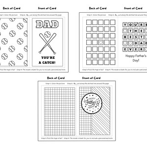 Printable Father's Day Coloring Cards: 6 DIY Gifts for Dad (instant ...