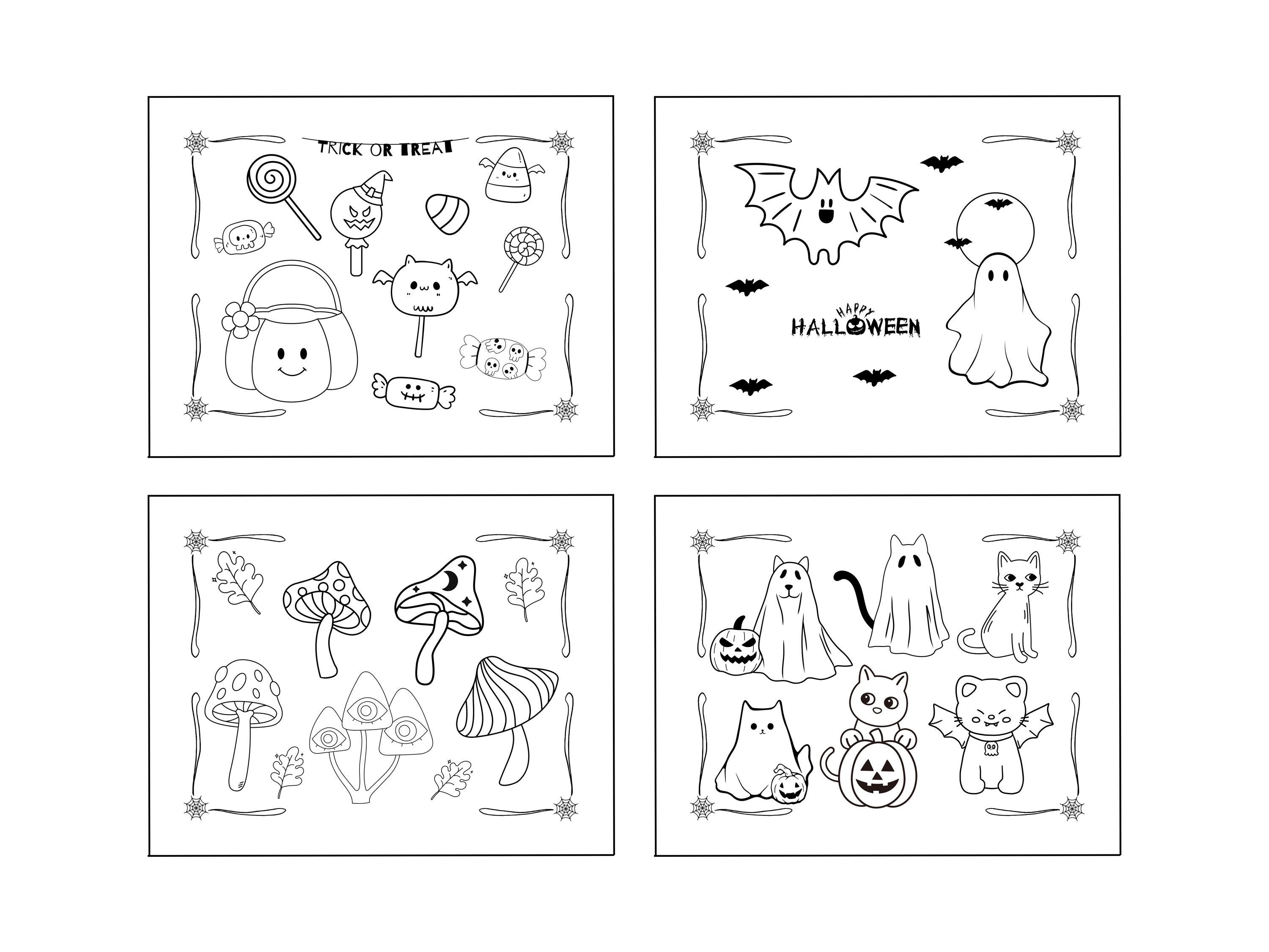 Retro Halloween Coloring Pages, 16 Cute Fall Coloring Pages With ...