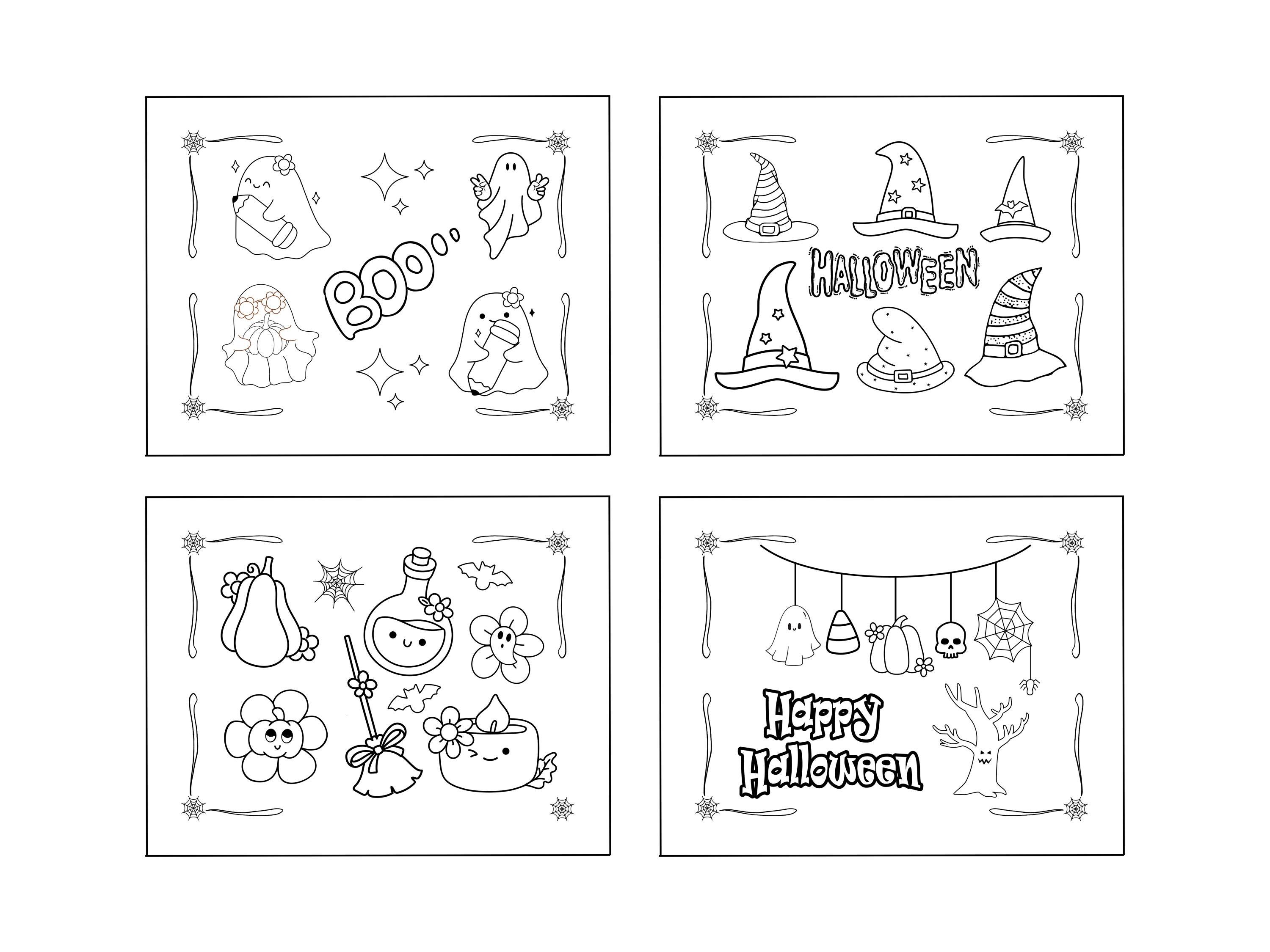 Retro Halloween Coloring Pages, 16 Cute Fall Coloring Pages With ...