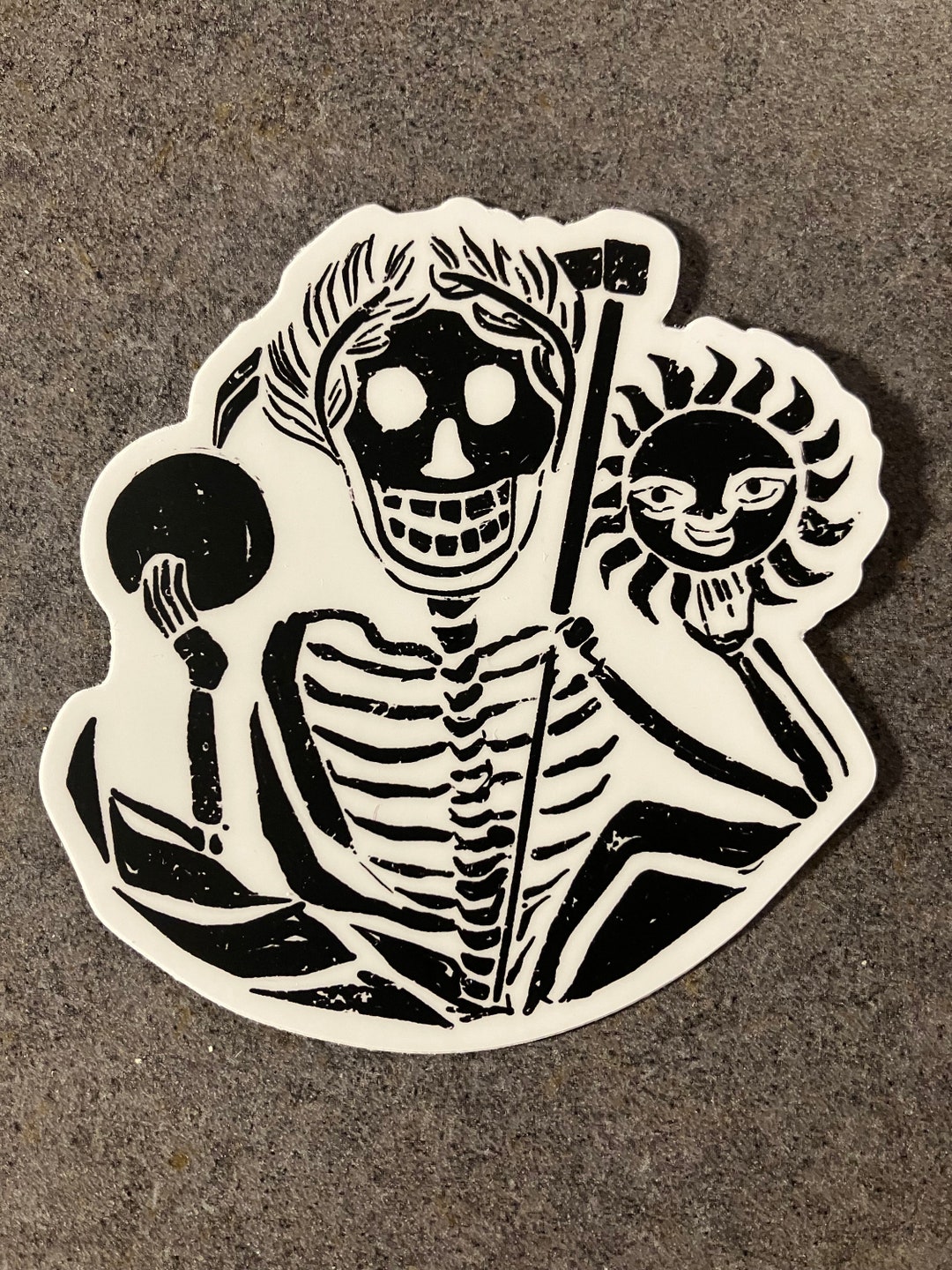 Skeleton Sun and Moon Susanna Jane Gravestone Sticker - Etsy