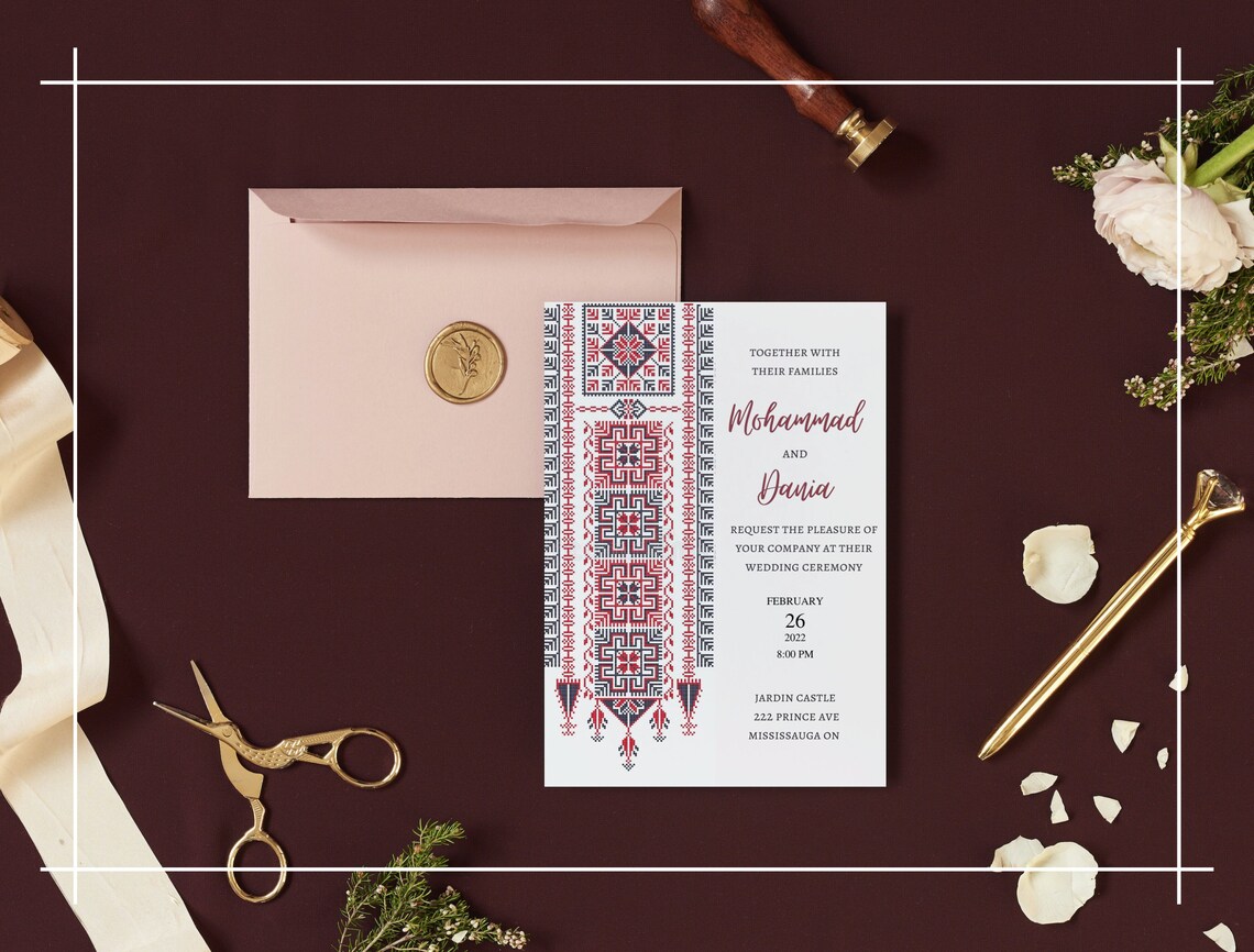 Palestinian Wedding Invitation - Editable and Printable - Etsy
