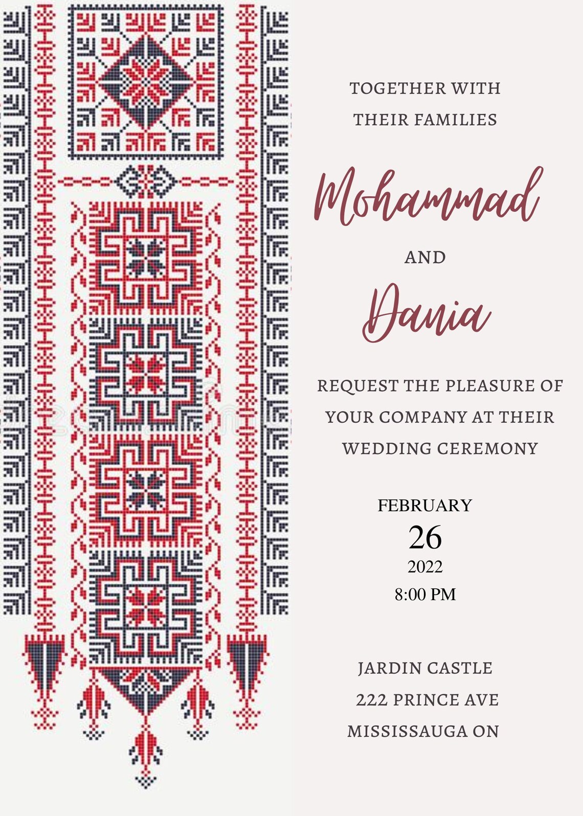 Palestinian Wedding Invitation - Editable and Printable - Etsy Canada