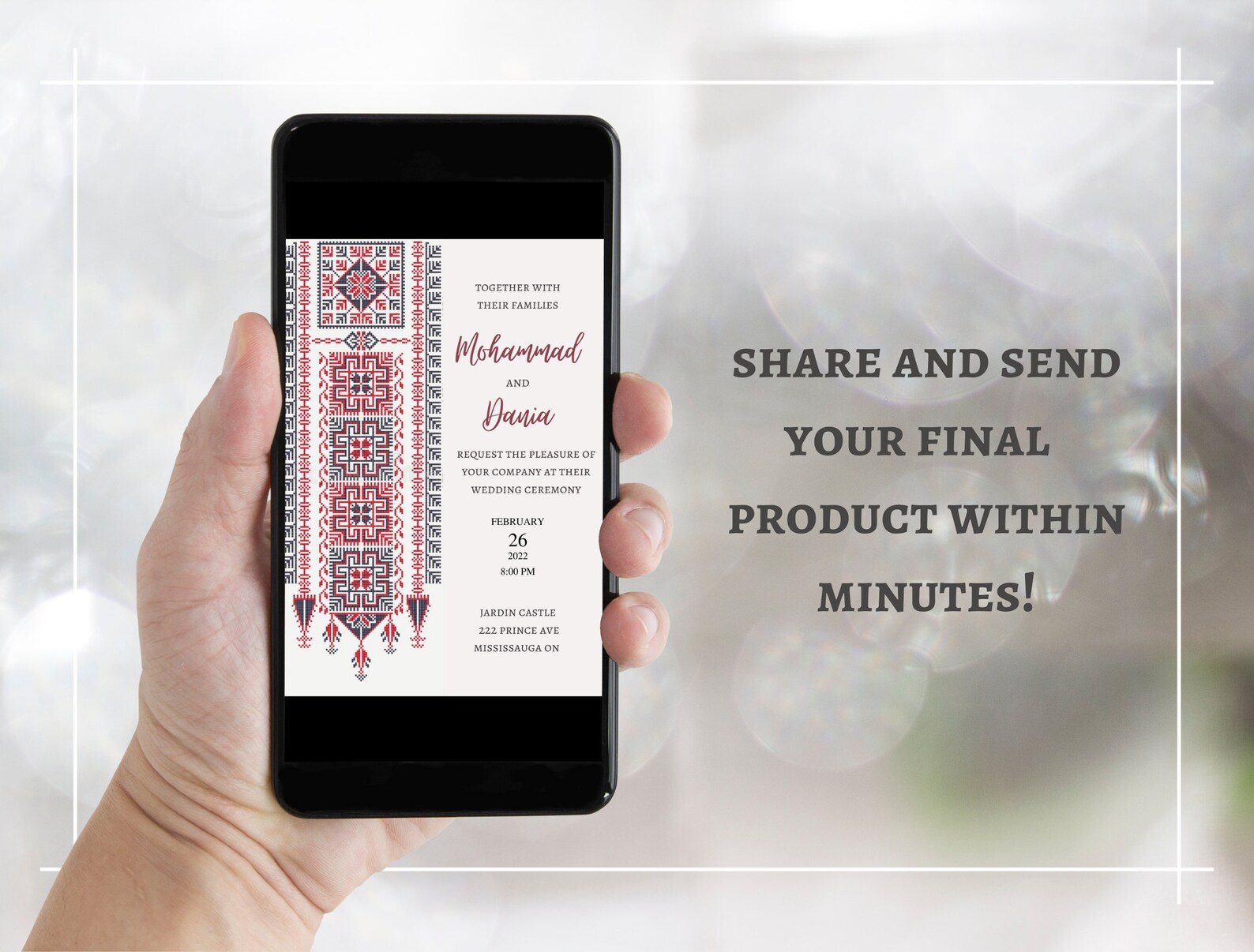 Palestinian Wedding Invitation - Editable and Printable - Etsy