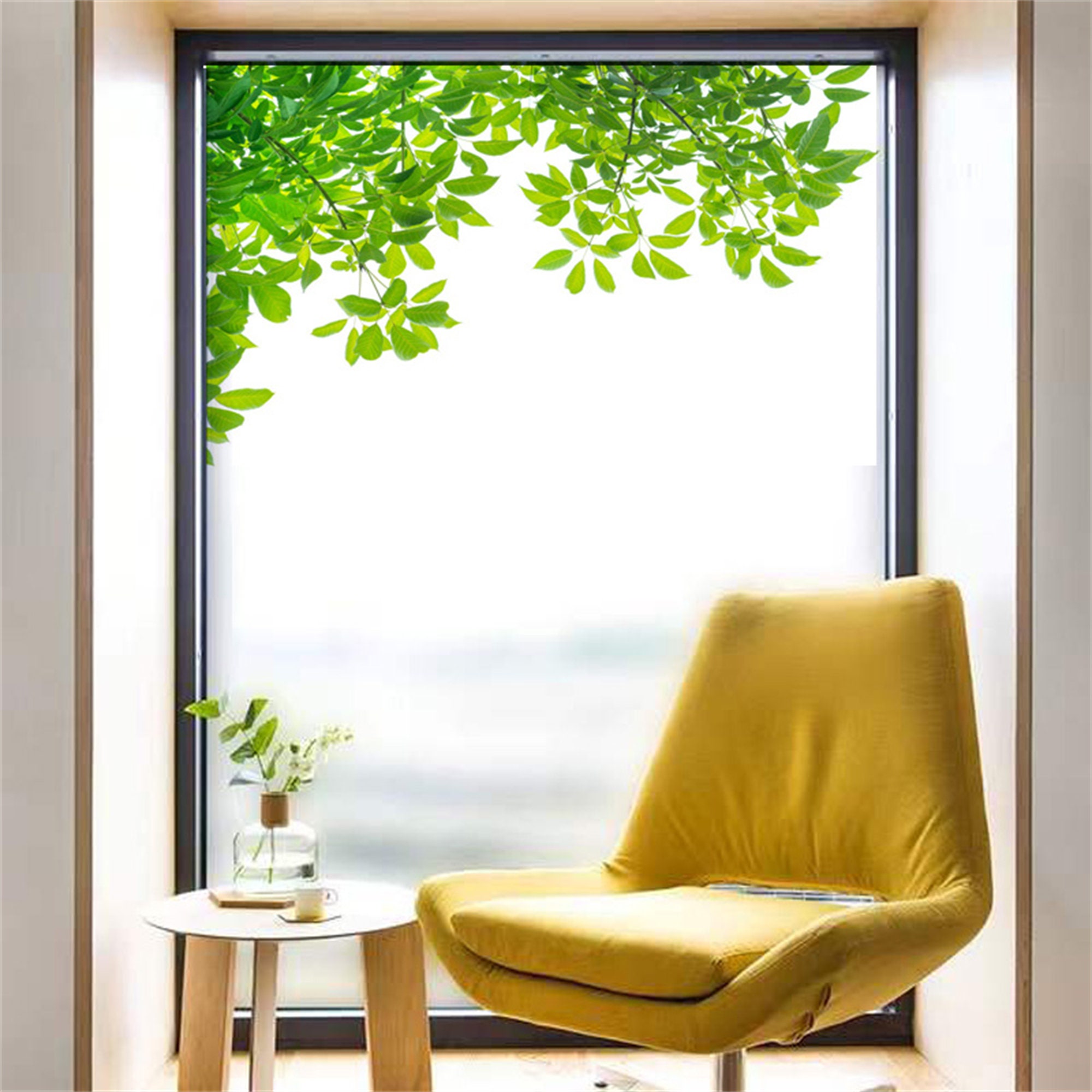 Custom Size Window Film Privacy Green Leaves Window Stickers - Etsy