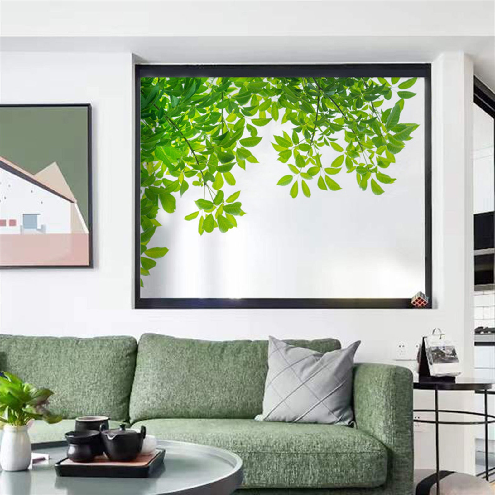 Custom Size Window Film Privacy Green Leaves Window Stickers - Etsy