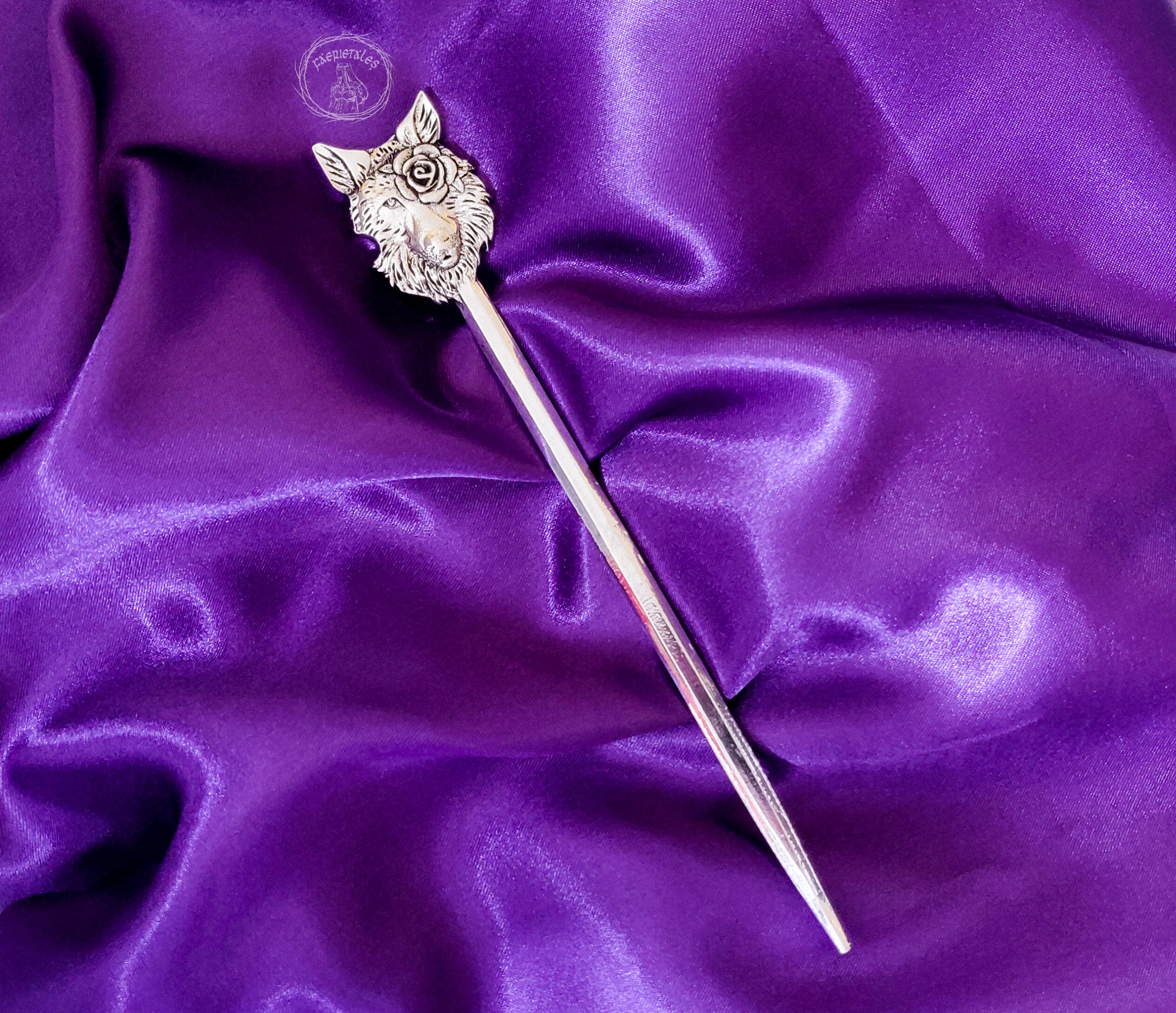 Silver Wolf Hair Pin, Silver Arrow Hair Pin, Gothic Hair Pin, Witch ...