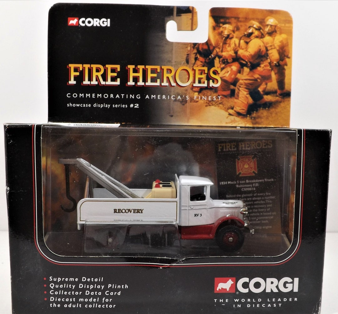 Vintage Corgi Diecast Fire Heroes 1934 Mack Breakdown Truck - Etsy