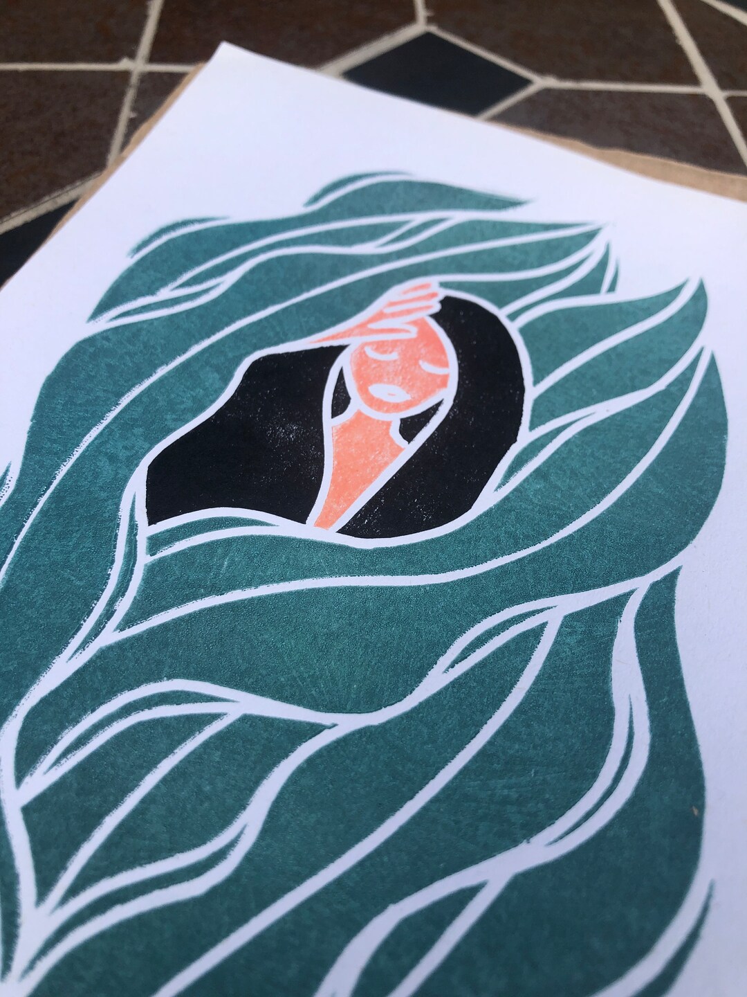 Rewilding Lino Cut Print | Three Colours | 13 X 20 Cm | Made in ...