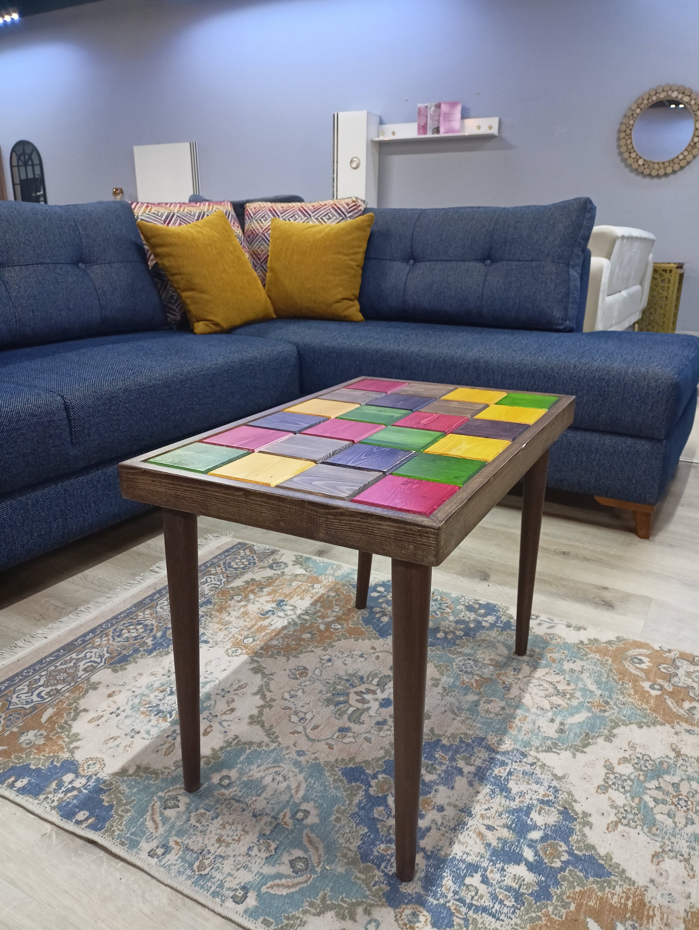 Middle Modern Coffee Table Handmade Minimalist Color Ethnic Pattern ...