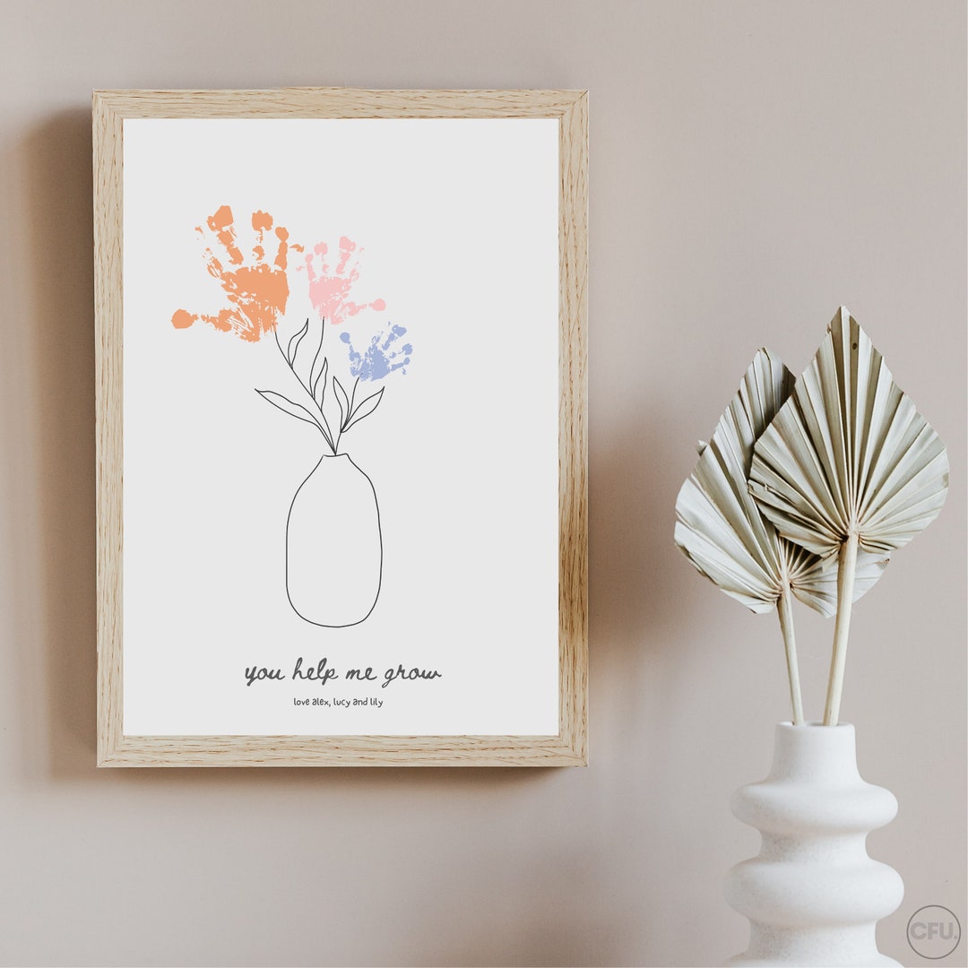 Handprint Flower Vase Gift - Etsy