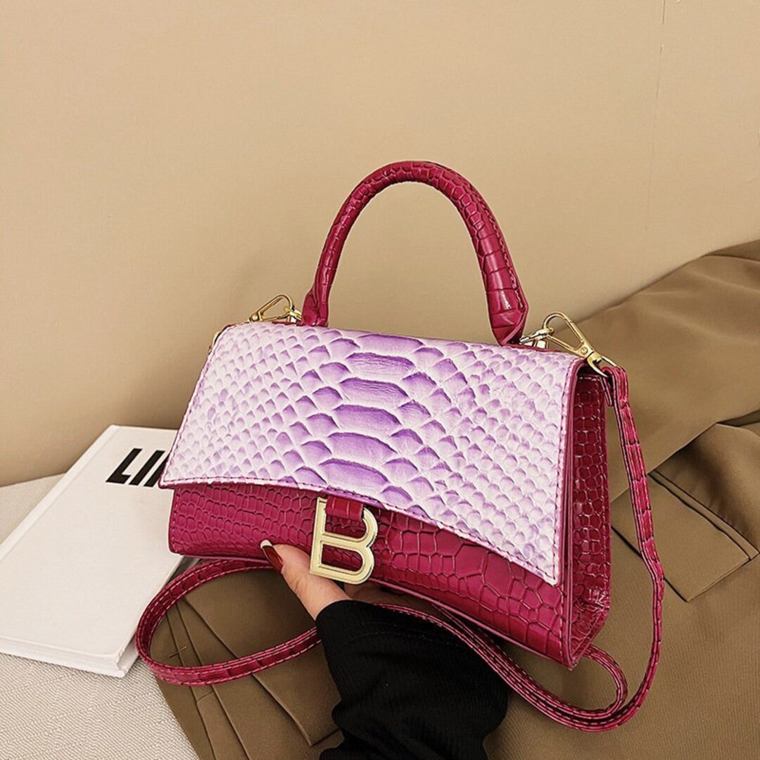 New 2023 Women Crocodile Pattern Handbags Luxury Vegan Leather Female ...