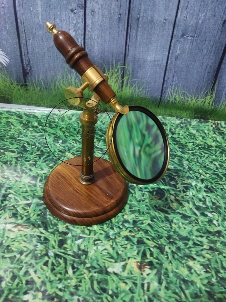 Adjustable Magnifying Brass Glass Desk Lens Magnifier Office - Etsy