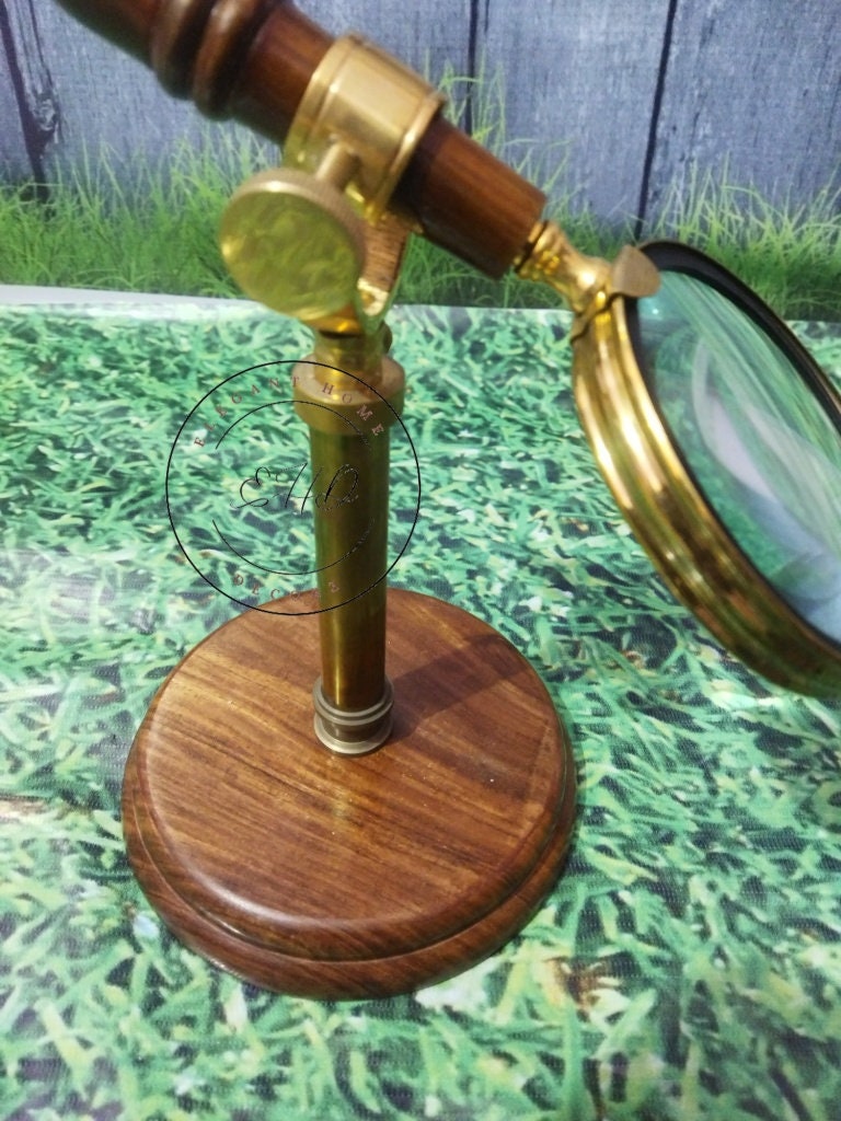 Adjustable Magnifying Brass Glass Desk Lens Magnifier Office - Etsy