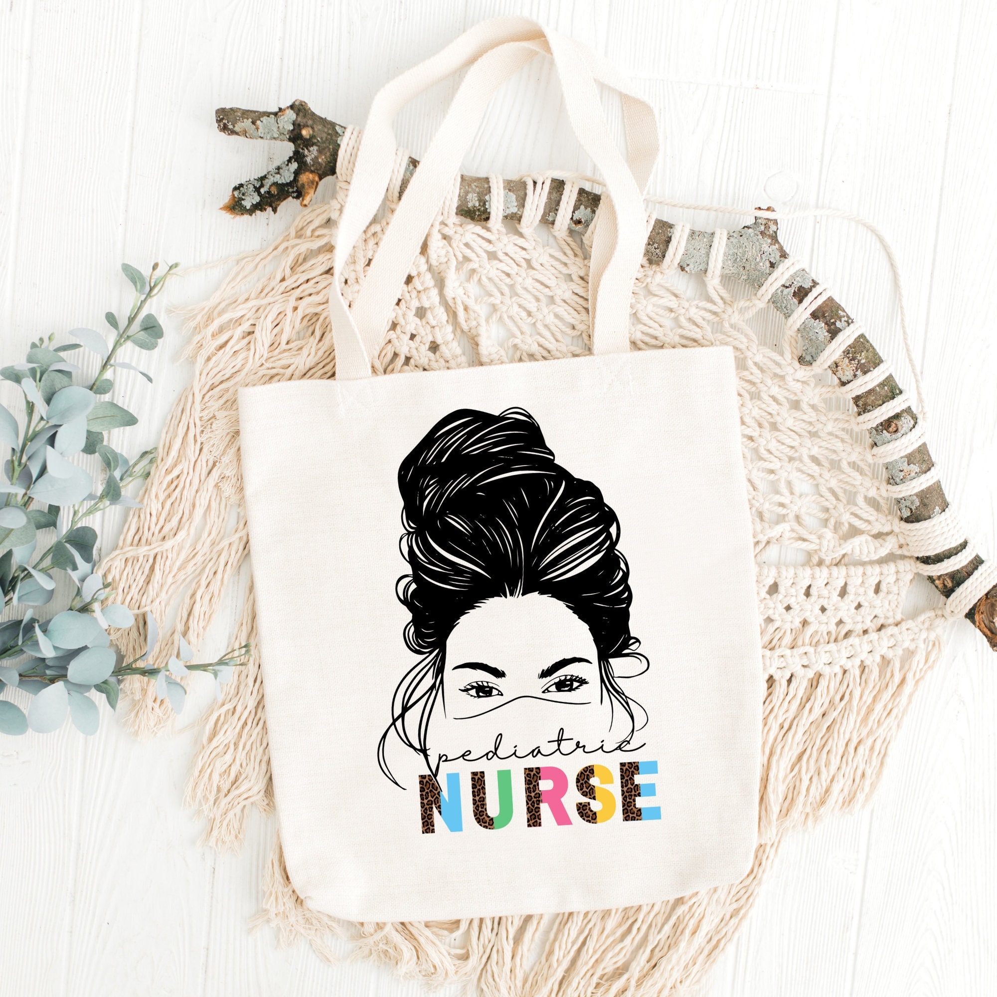 Pediatric Nurse Life Messy Bun Svg Png Pdf Leopard Nurse - Etsy