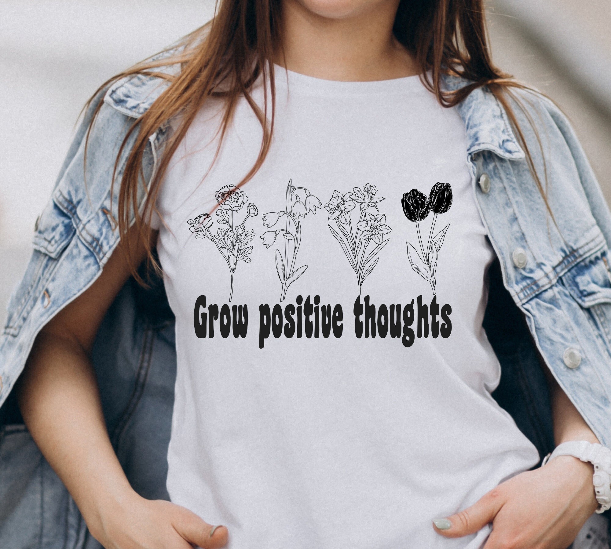 Grow Positive Thoughts SVG, Inspirational Svg, Png, Motivational Svg ...